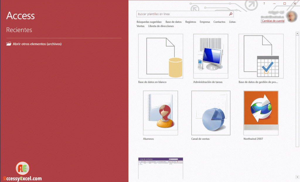 Microsoft Access-Pantalla de inicio – Access, Excel, VBA y más